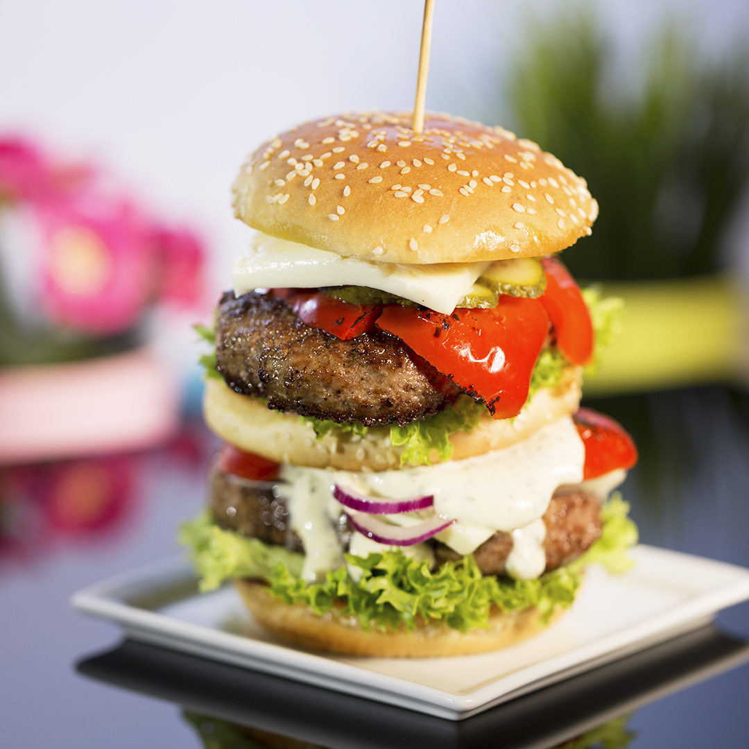 Double Burger with Mozzarella and Pickles | So Delicious