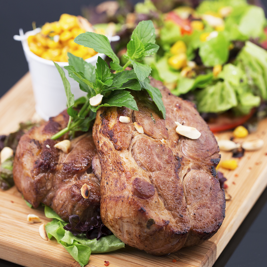 Roasted Pork Neck and Butter Corn