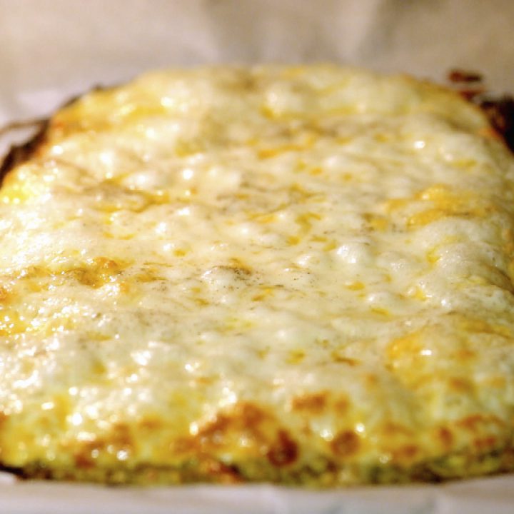 Zucchini Crust Pizza Topped with Cheese