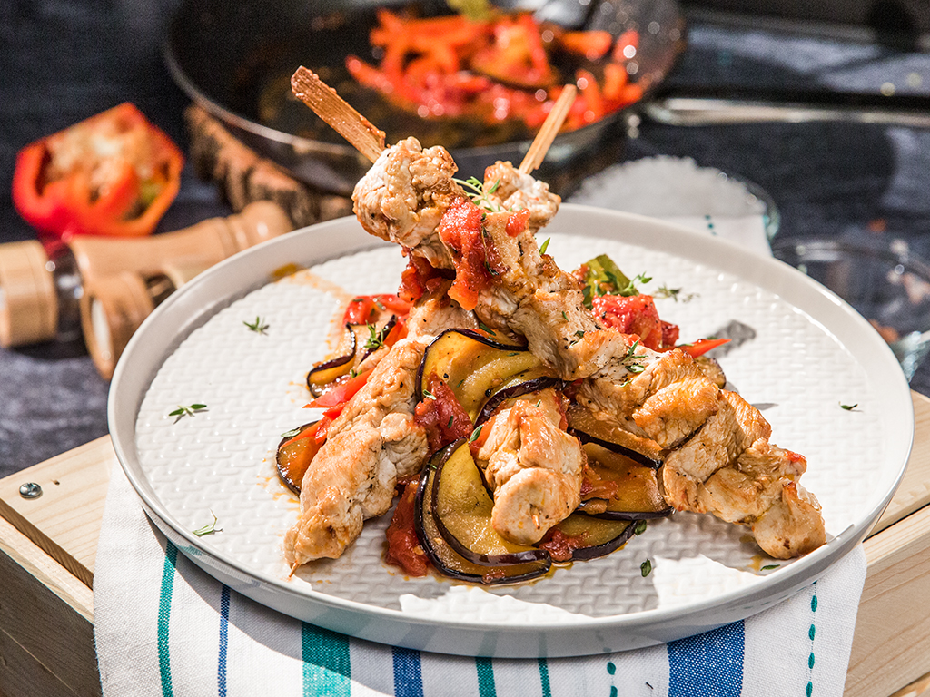 Turkey Skewers with Veggies